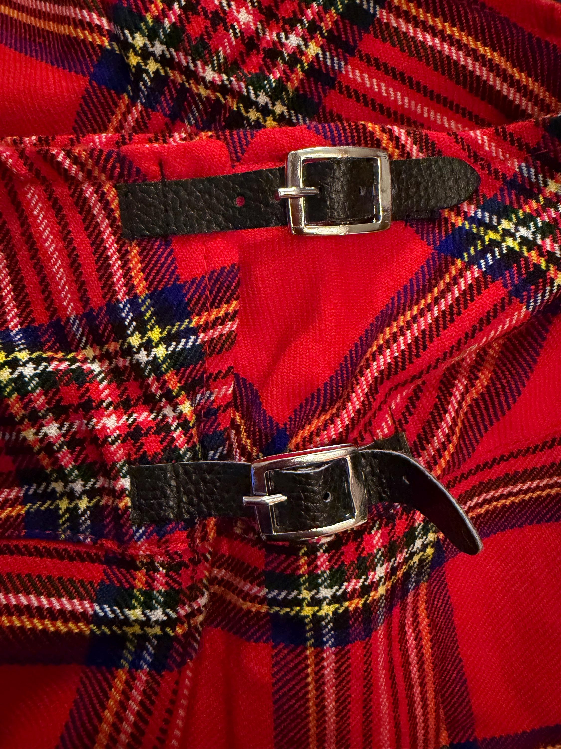 Red Plaid Scottish Kilt Skirt Womens Kilt Plaid Checked Pleated ...