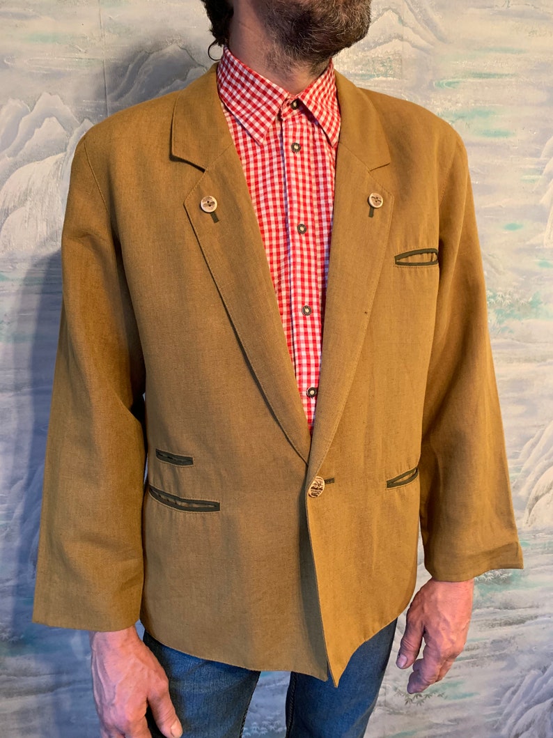 Classic Austrian Mustard Brown Bawarian Trachten Mens Jacket - Etsy