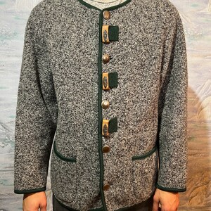 Vintage Wool Mens Blazer Gray Jacketr Tyrolean Sounds of Music Loden ...