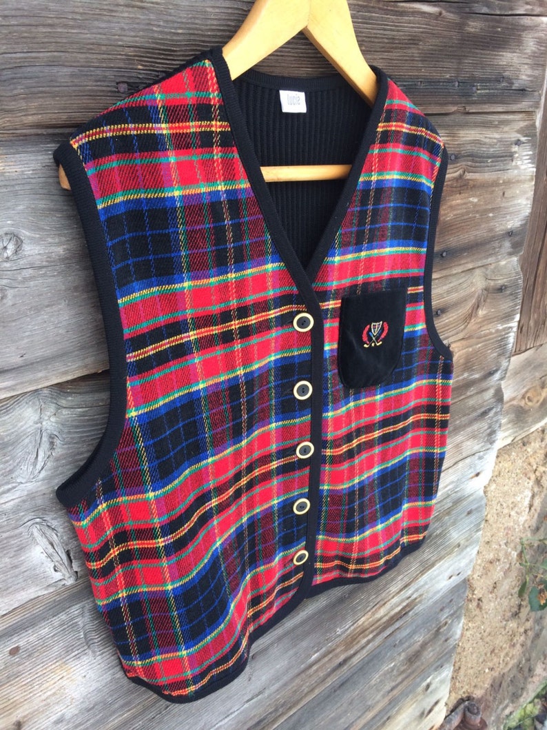Colorful Nordic Wool Sweater Vest Knit Pullover Button up Vest - Etsy