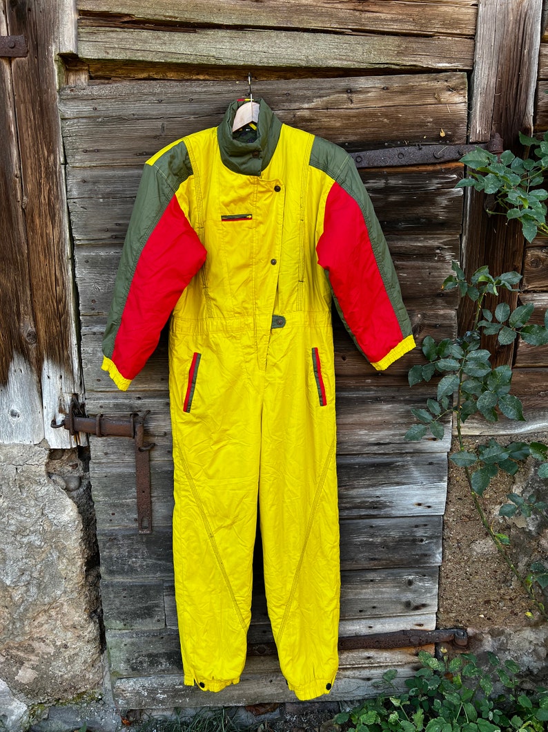 90's Ski Suit Yellow One Piece Winter Jumpsuit Retro - Etsy