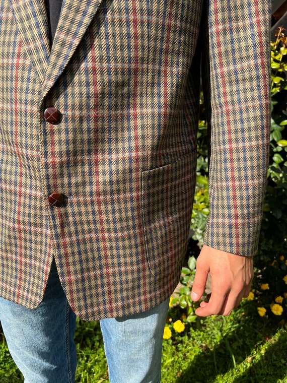 Checkered Tweed Sport Coat Tweed Blazer Men Wool Spor… - Gem