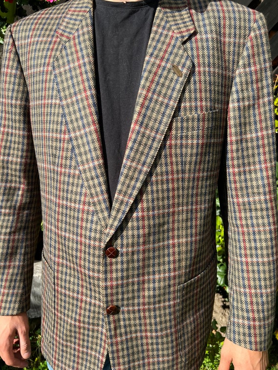 Checkered Tweed Sport Coat Tweed Blazer Men Wool Spor… - Gem