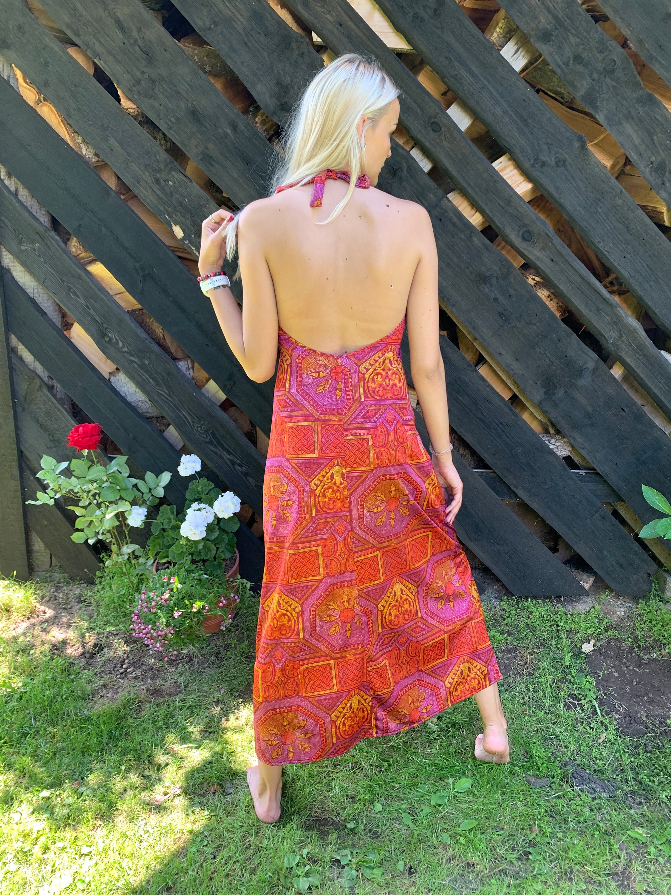 Vintage Triumph Colored Nightgown Open Back Simple Nightie Women ...