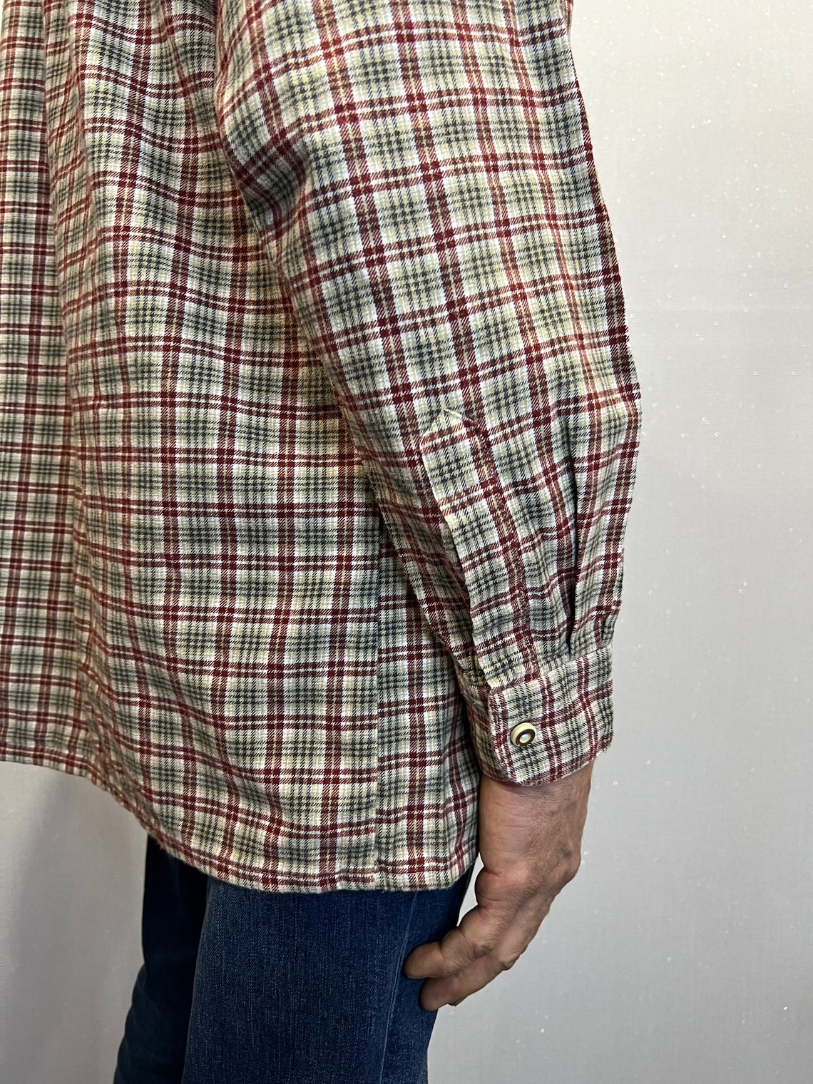 Vintage Austrian Plaid Flanel Shirt Large Size Men Cotton Dirndl Shirt ...
