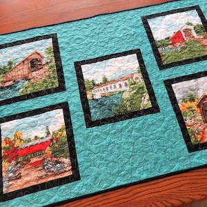 Handmade Table Topper for Sale, Wall Hanging for Sale, Covered Bridges ...