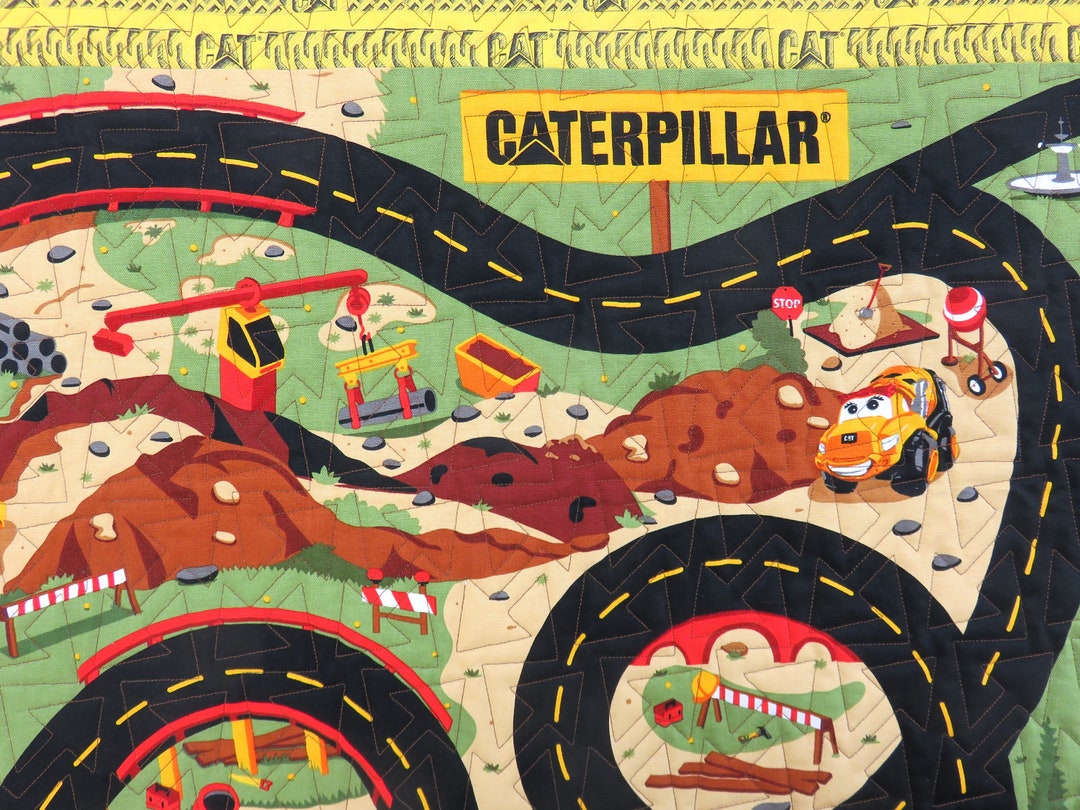 Handmade Construction Truck Baby Quilt: Caterpillar Road Map Blanket - Etsy