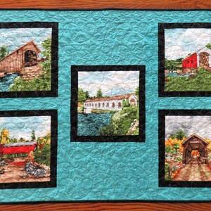 Handmade Table Topper for Sale, Wall Hanging for Sale, Covered Bridges ...