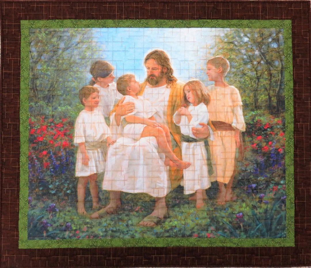 Handmade Jesus & Children Quilted Wall Hanging: Christian Home Decor ...