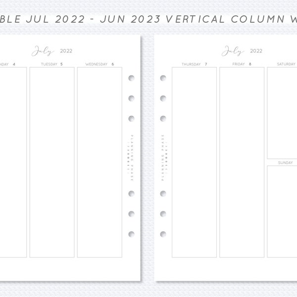 2022 2023 Week on Two Pages Printable - Etsy