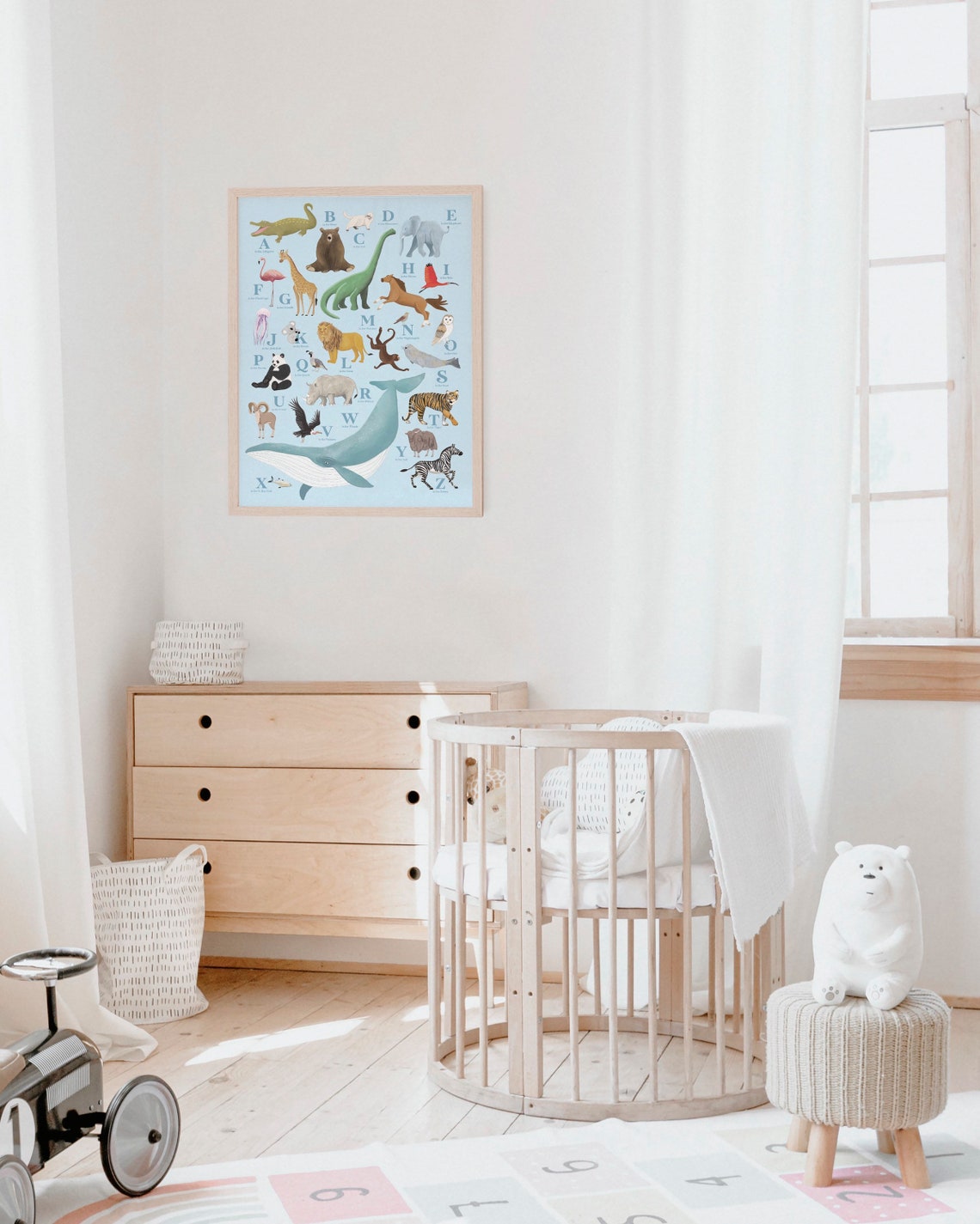 Blue Alphabet Poster Alphabet Letter Print for Nursery, Nursery Poster ...