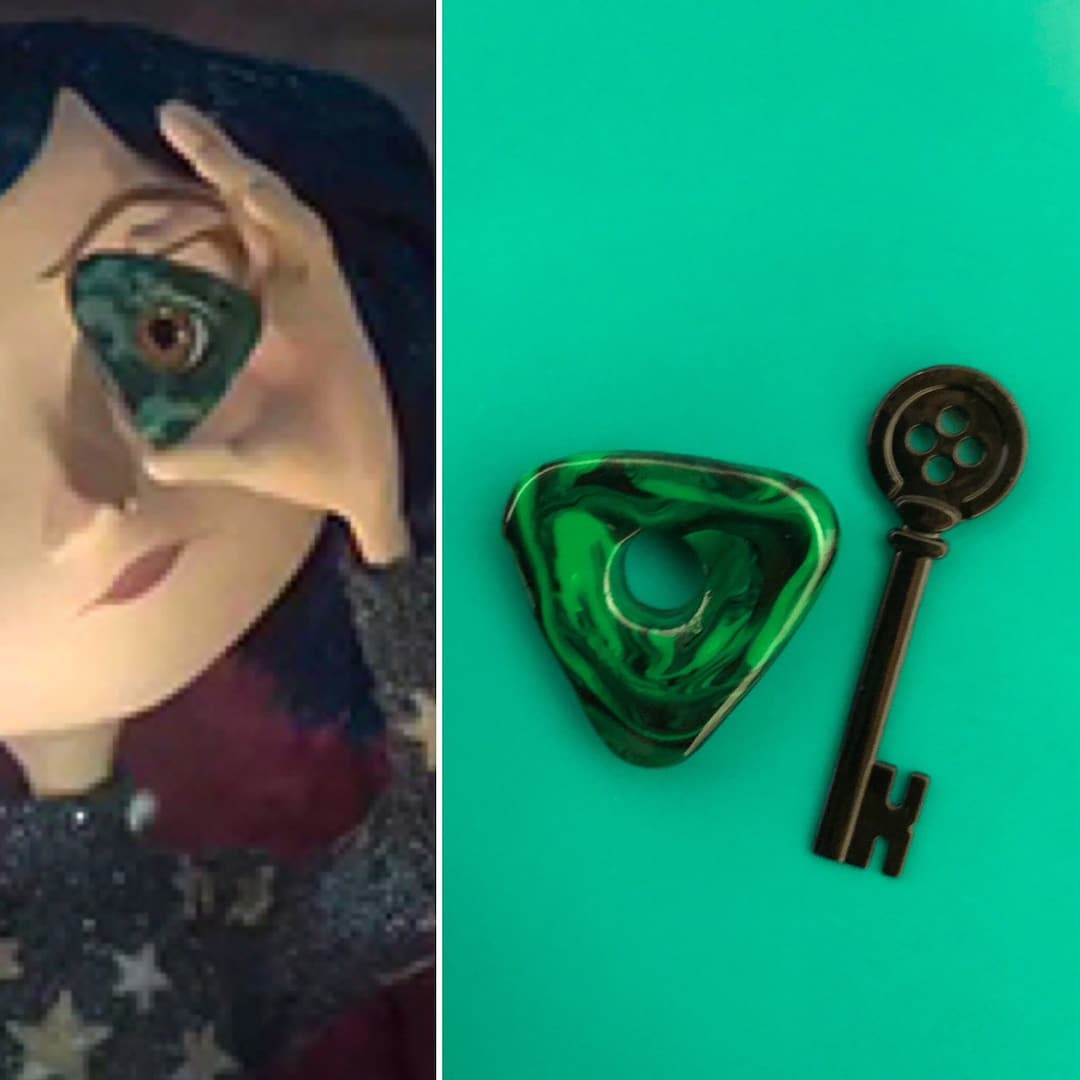 CORALINE Seeing Stone Pin, Looking Stone Amulet Coraline Green Stone ...