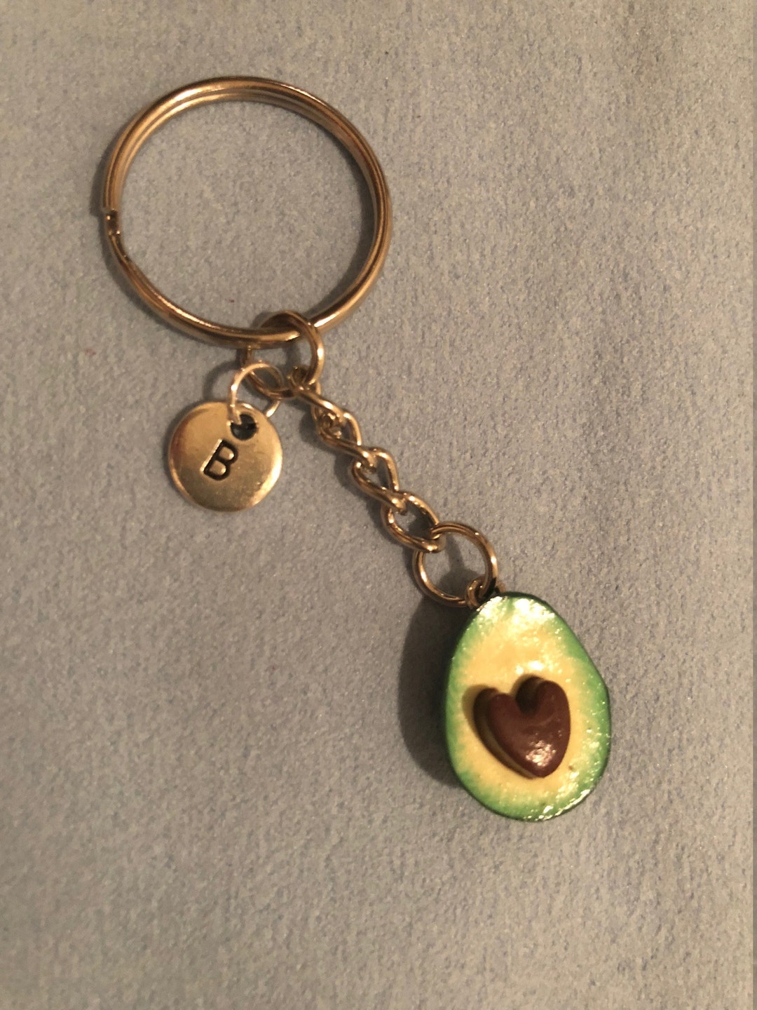 Avocado Keychain, Personalized Avocado Charm Key Chain, Avocado Key ...