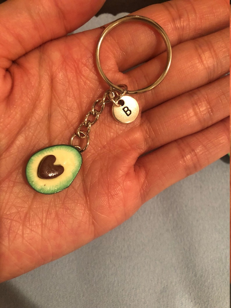 Avocado Keychain Personalized Avocado charm key chain | Etsy