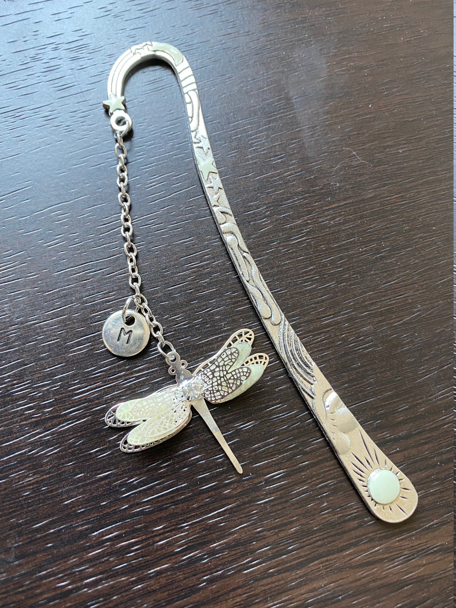 Dragonfly Bookmark glow in the dark bookmark personalized | Etsy