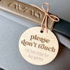 Do Not Touch Baby Wooden Car Seat Tag, Hexagon Don't Kiss Baby, Your ...