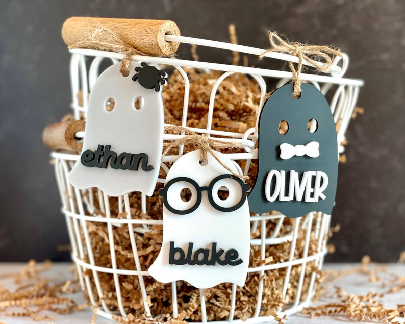 Custom Ghost Halloween Boo Basket Tag - Etsy