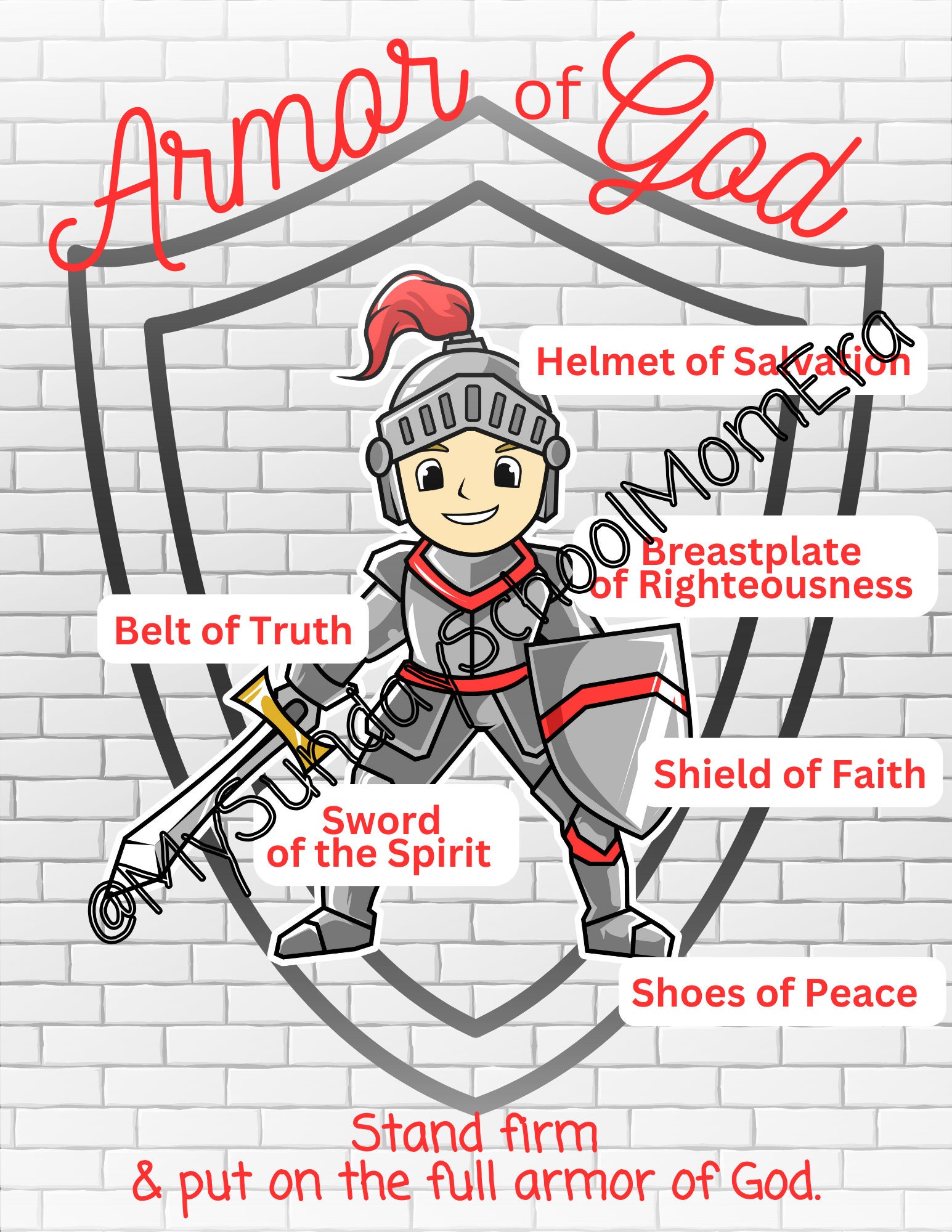 Armor of God Poster & Busy Book Printable Set, Ephesians 6:10-18 - Etsy