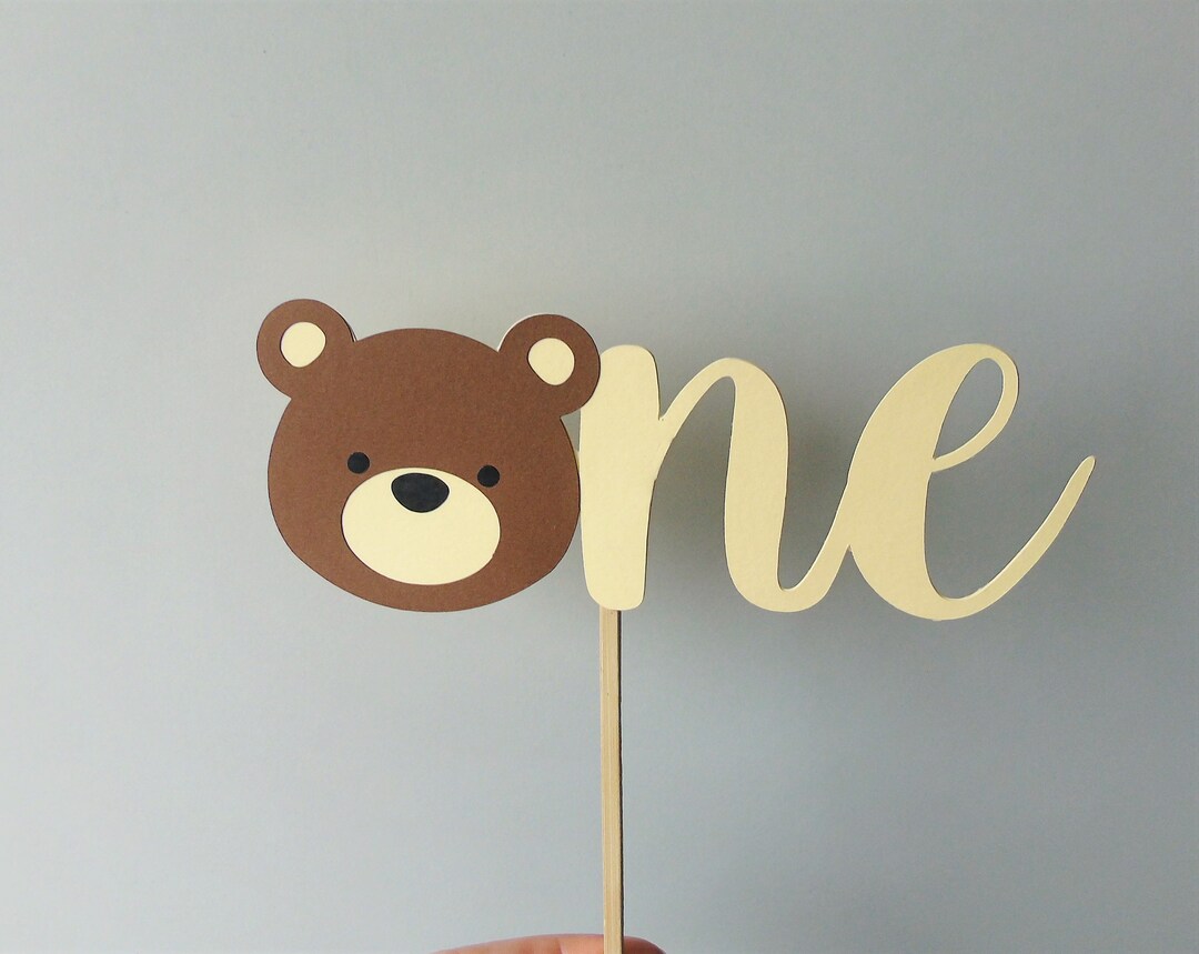 Bear Cake Topper, 1st Birthday Cake Topper, One Bear Birthday Party ...