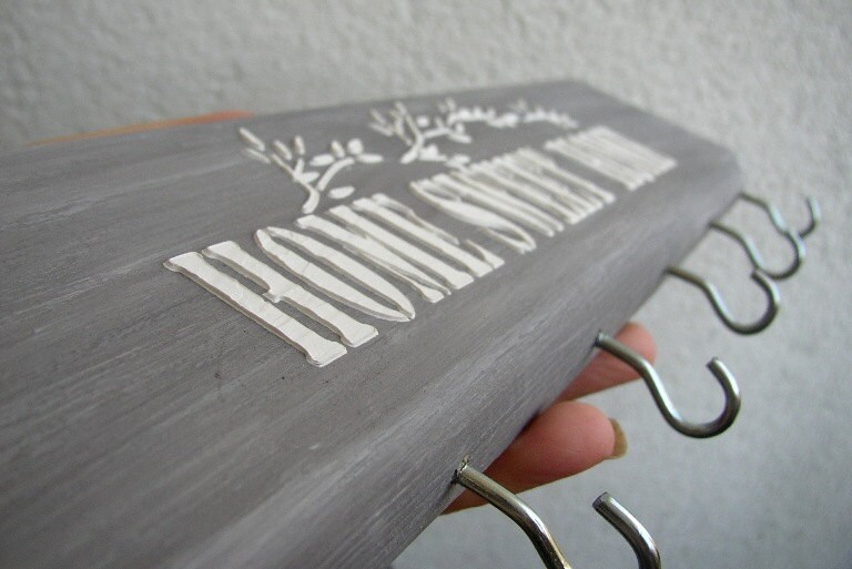 Housewarming Gift Key Holder Wall Key Rack Home Sweet Home | Etsy