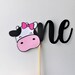 Cow Cake Topper, Cute Cow One Birthday Smash Cake Topper, Barnyard Farm ...