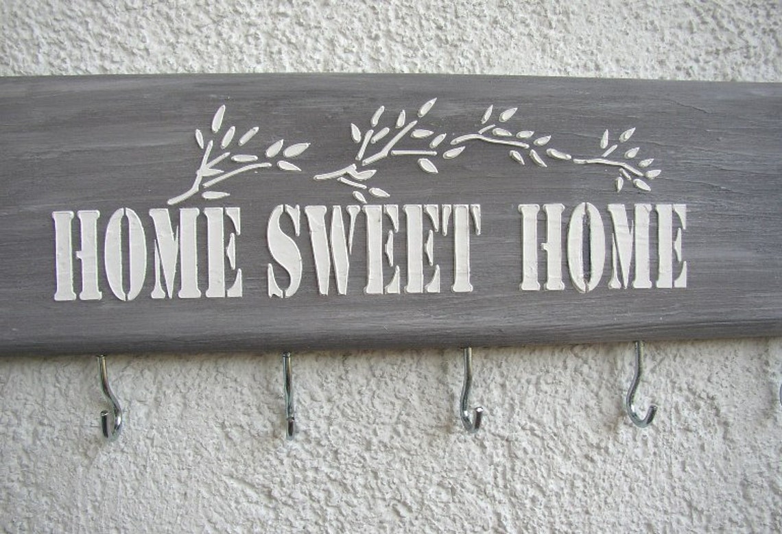 Housewarming Gift Key Holder Wall Key Rack Home Sweet Home - Etsy