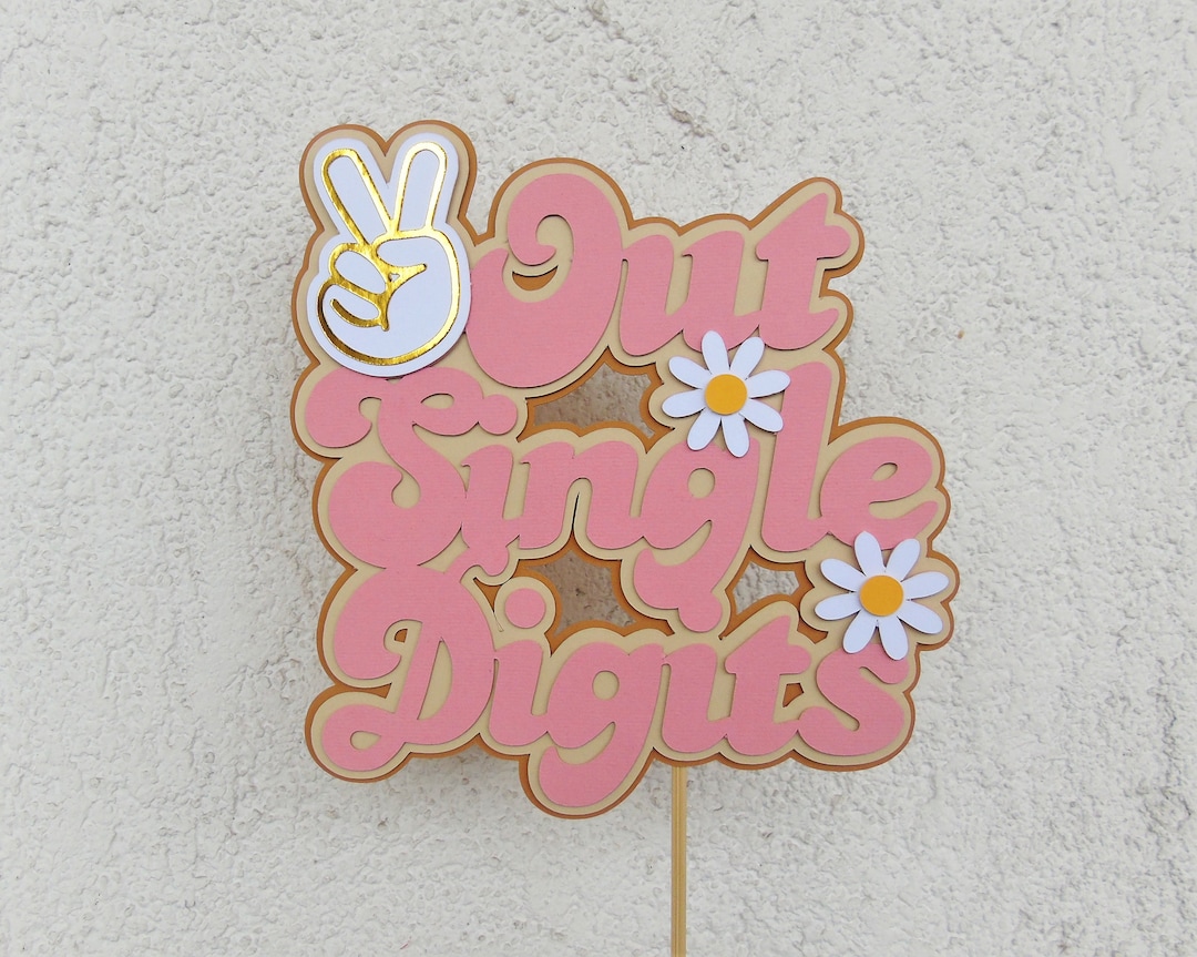 Peace Out Single Digits I'm 10, Groovy Cake Topper, 10th Groovy ...