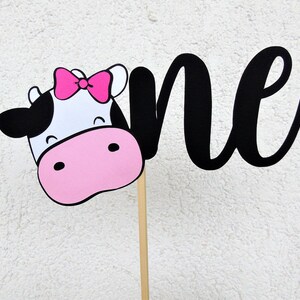 Cow Cake Topper, Cute Cow One Birthday Smash Cake Topper, Barnyard Farm ...