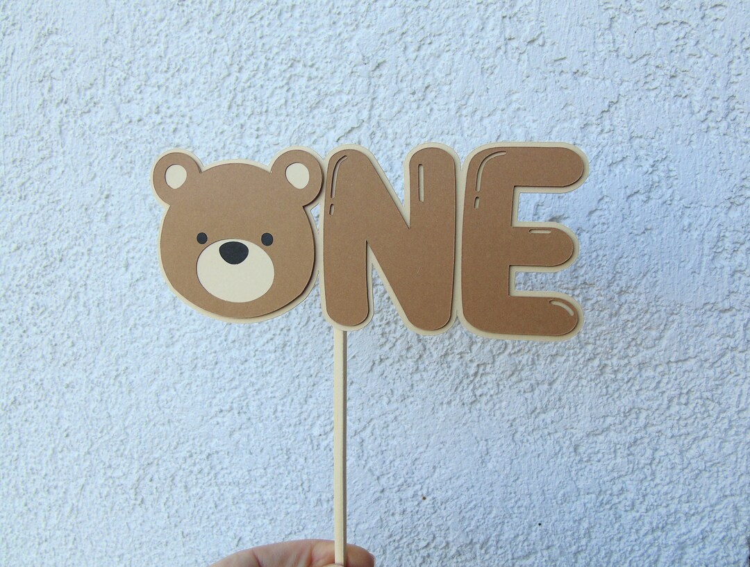 Teddy Bear Cake Topper, 1st Birthday Cake Topper, One Bear Birthday ...