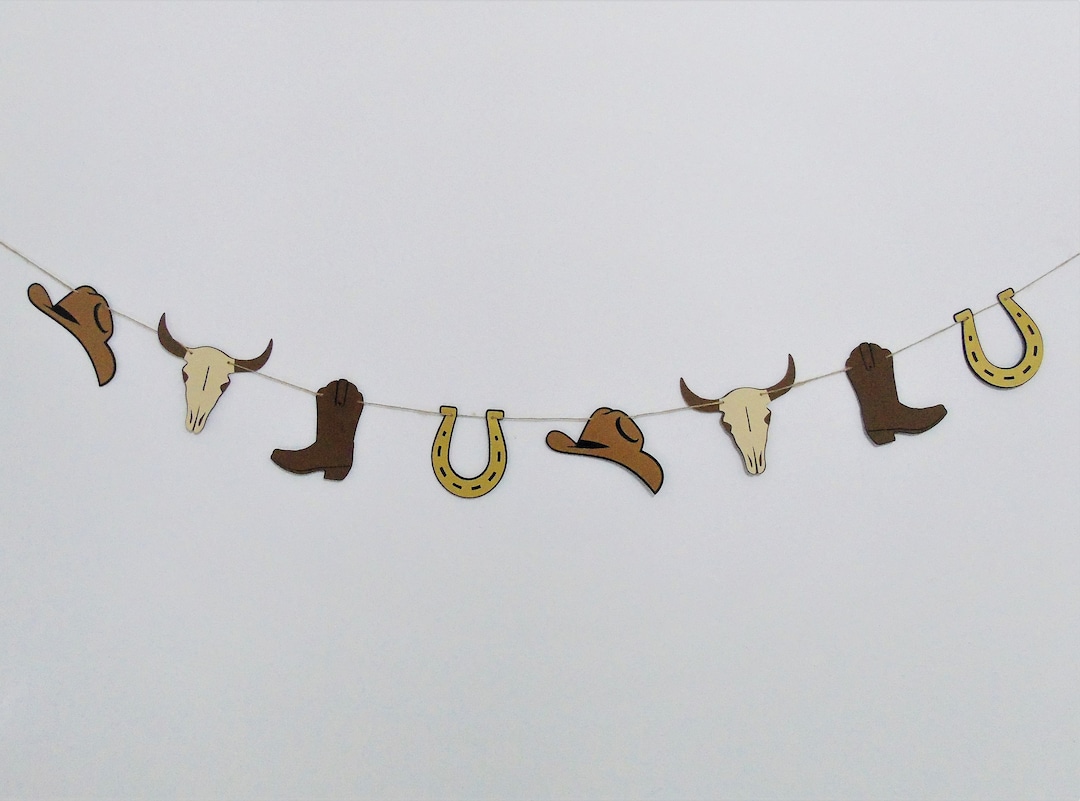 My First Rodeo Garland, Wild West Birthday Party, Cowboy Birthday ...