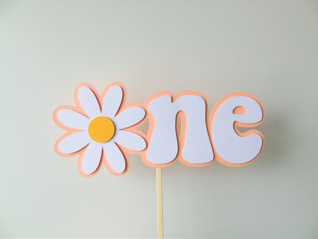 One Groovy Baby, Daisy One Cake Topper, Flower Power Girl Birthday ...