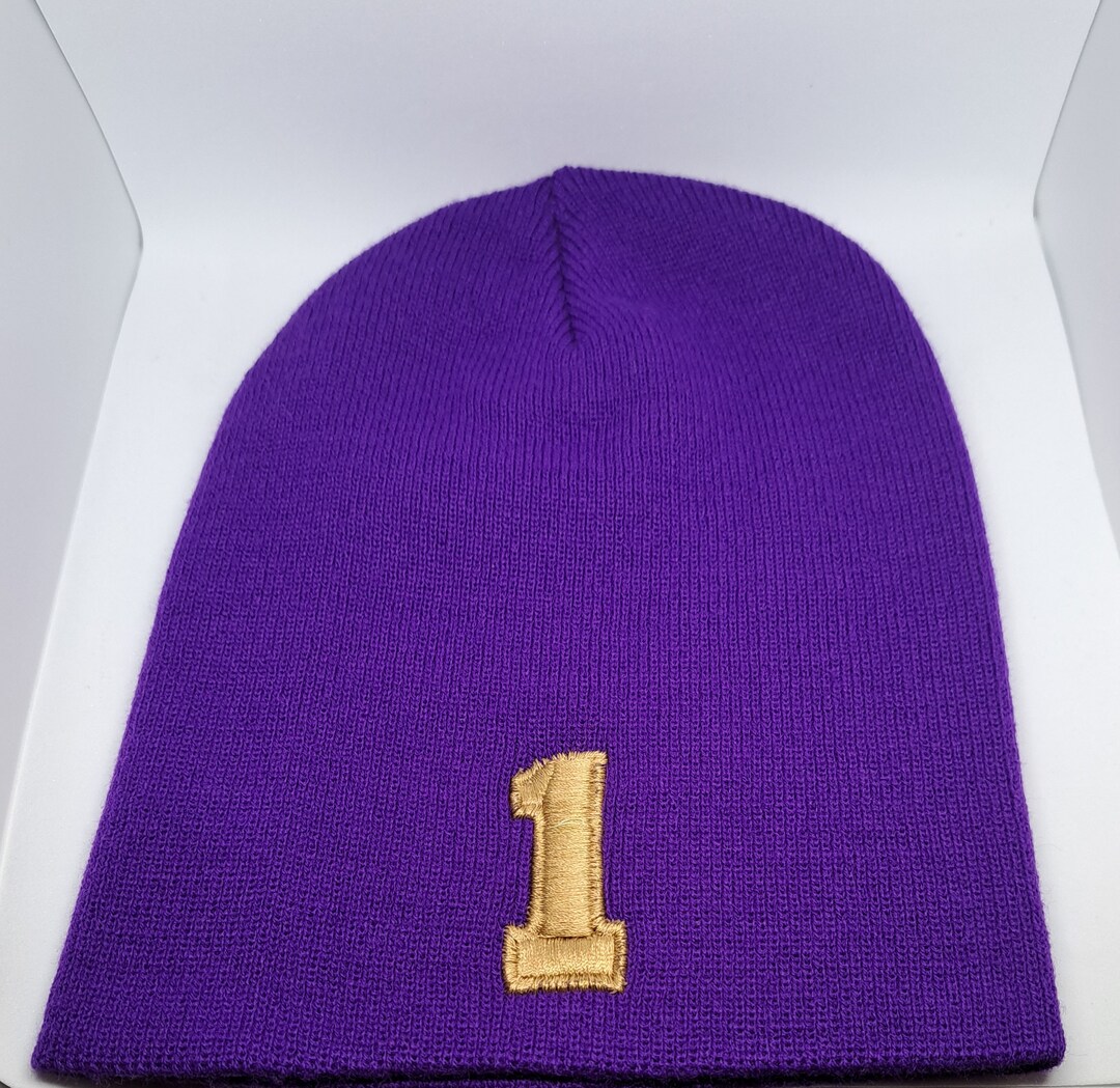 Massively OWT Embordered Number 1 Beanie With Gold Letters Probate Gift ...