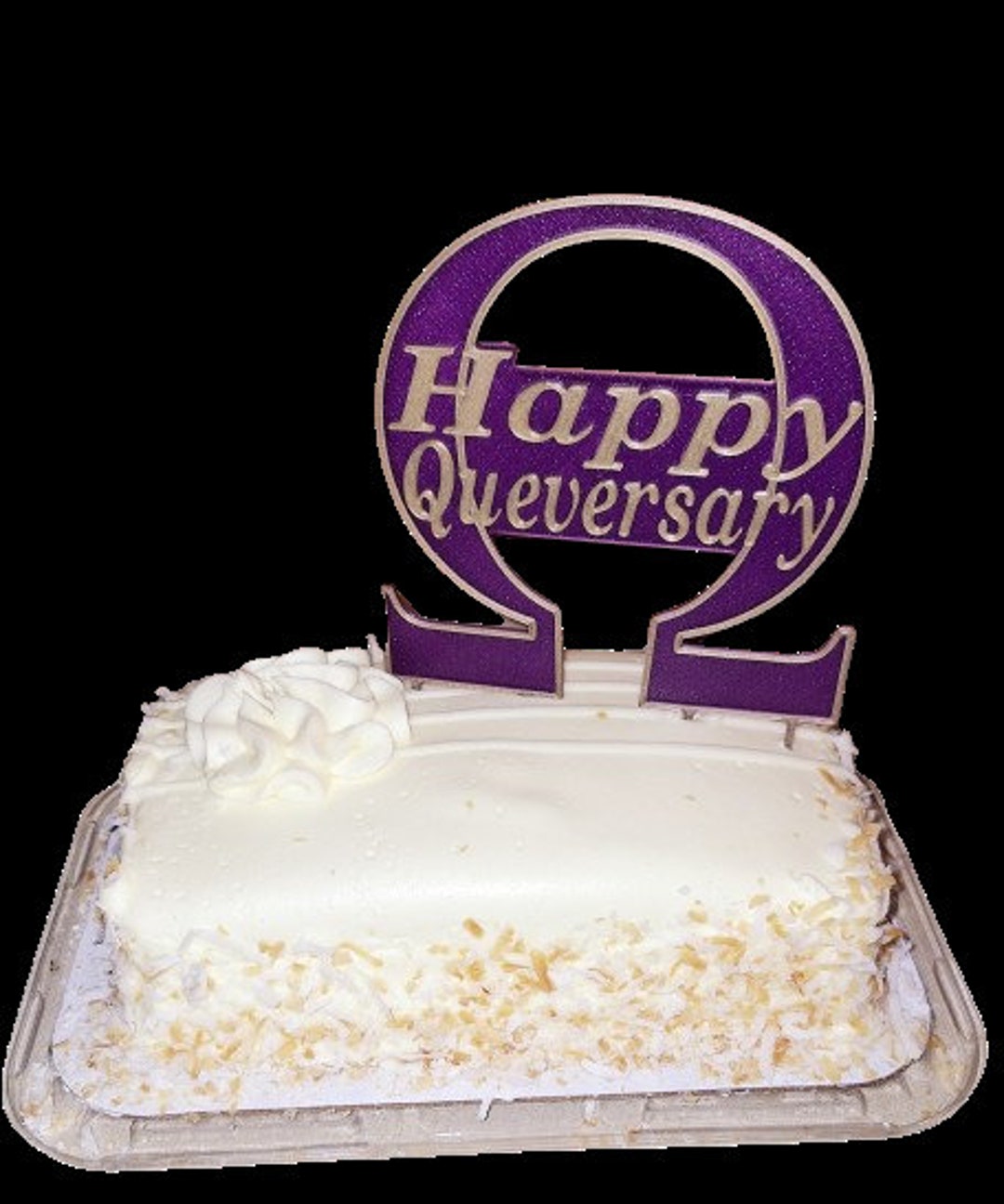 Massively OWT - "happy Queversary" Omega Cake Topper - Probate Gift ...