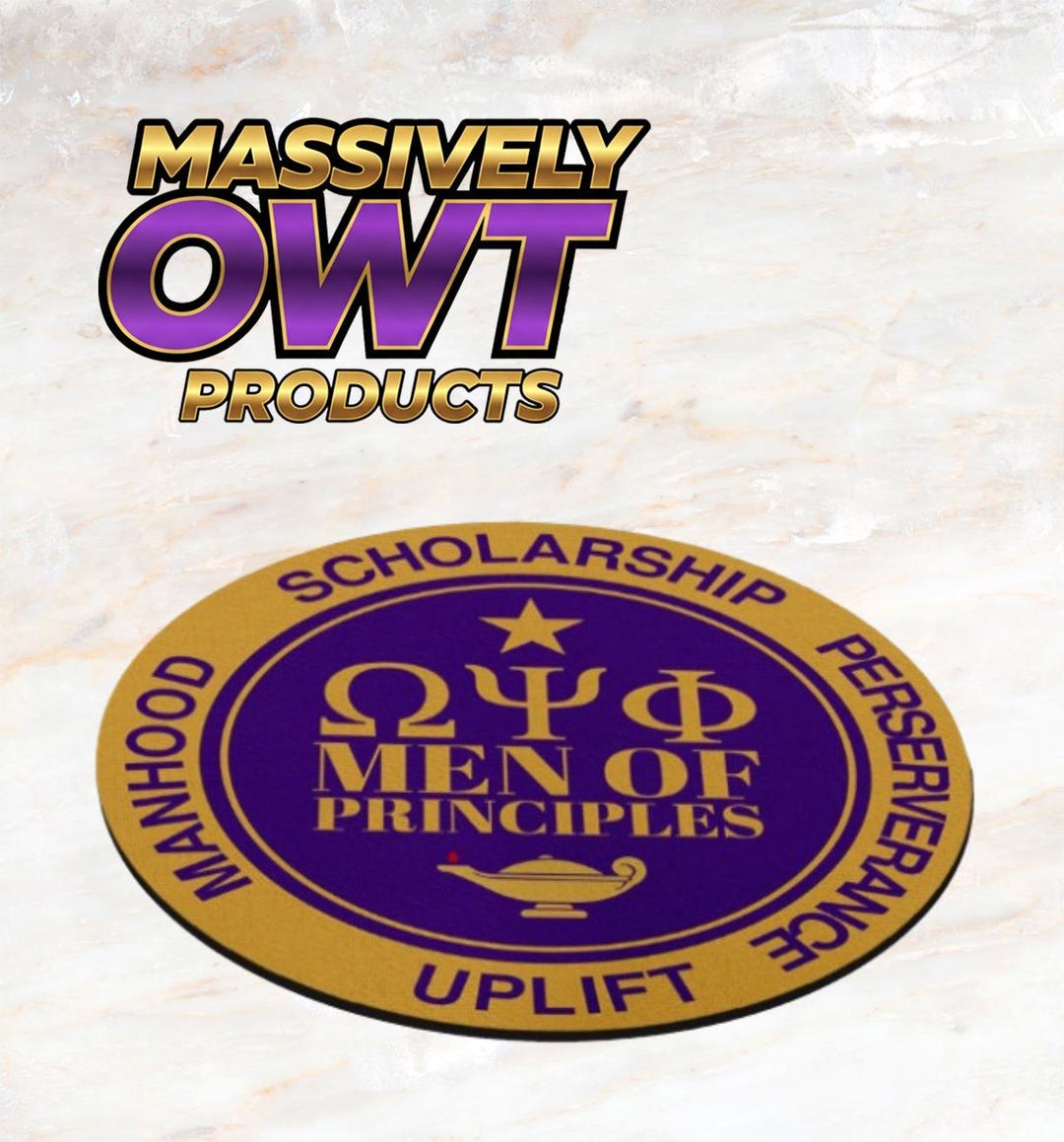 Massively OWT - "omega Psi Phi Men of Principles" " 8 Inch Round Mouse ...