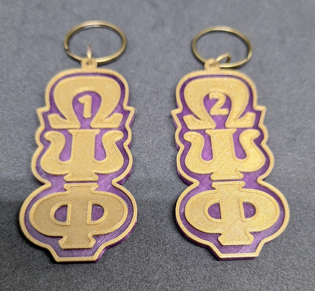 Massively OWT - "omega Psi Phi" Number Keychain W/ Solid Gold- Probate ...