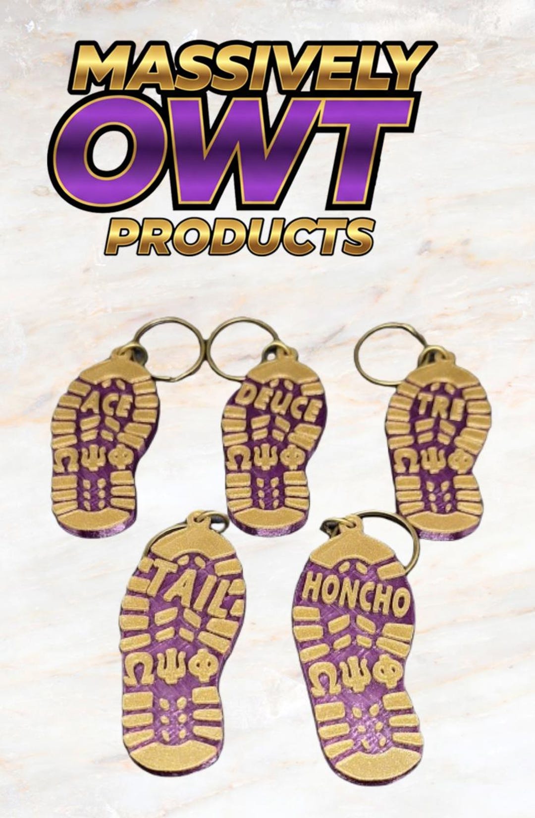 Massively OWT - "omega Psi Phi - Boot Print Number" Keychain - Probate ...