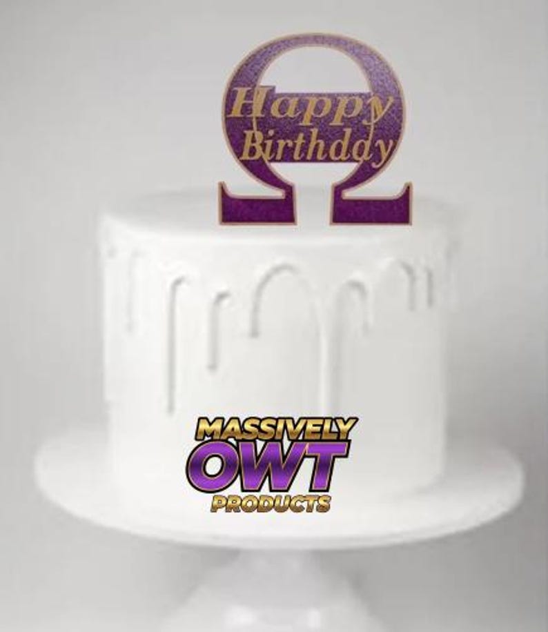 Massively OWT - "happy Birthday" Omega Cake Topper - Probate Gift ...