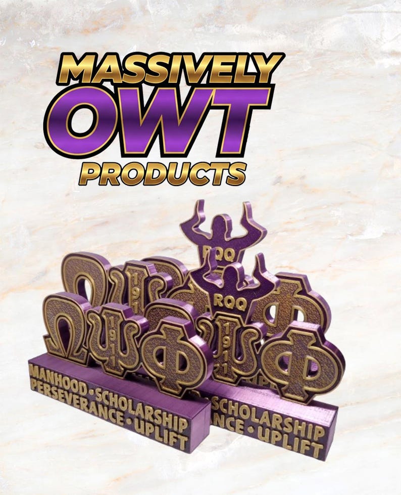 Massively OWT - "omega Psi Phi" Small Desktop Show Piece Mark 2 - With ...