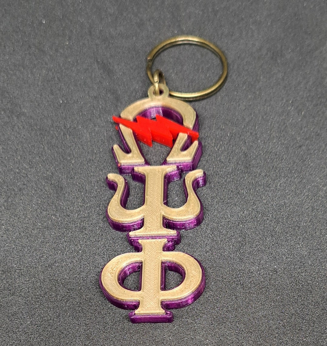 Massively OWT - "omega Psi Phi" Keychain W/ Red Bolt Probate Gift, ROO ...