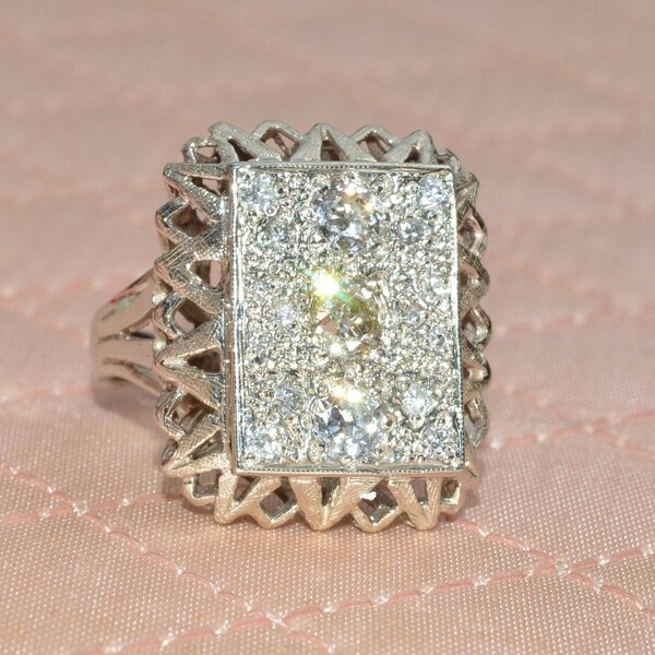 Large Diamond Ring - Etsy