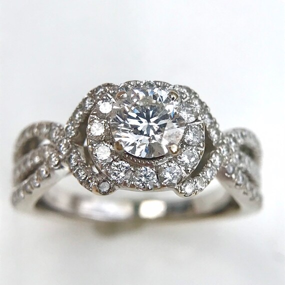 14k white gold wedding set, Engagement ring, wedding … - Gem