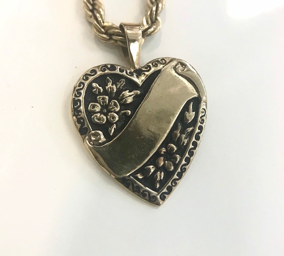 Antique Victorian Heart Pendant, 14k Gold Antique Heart, Victorian ...