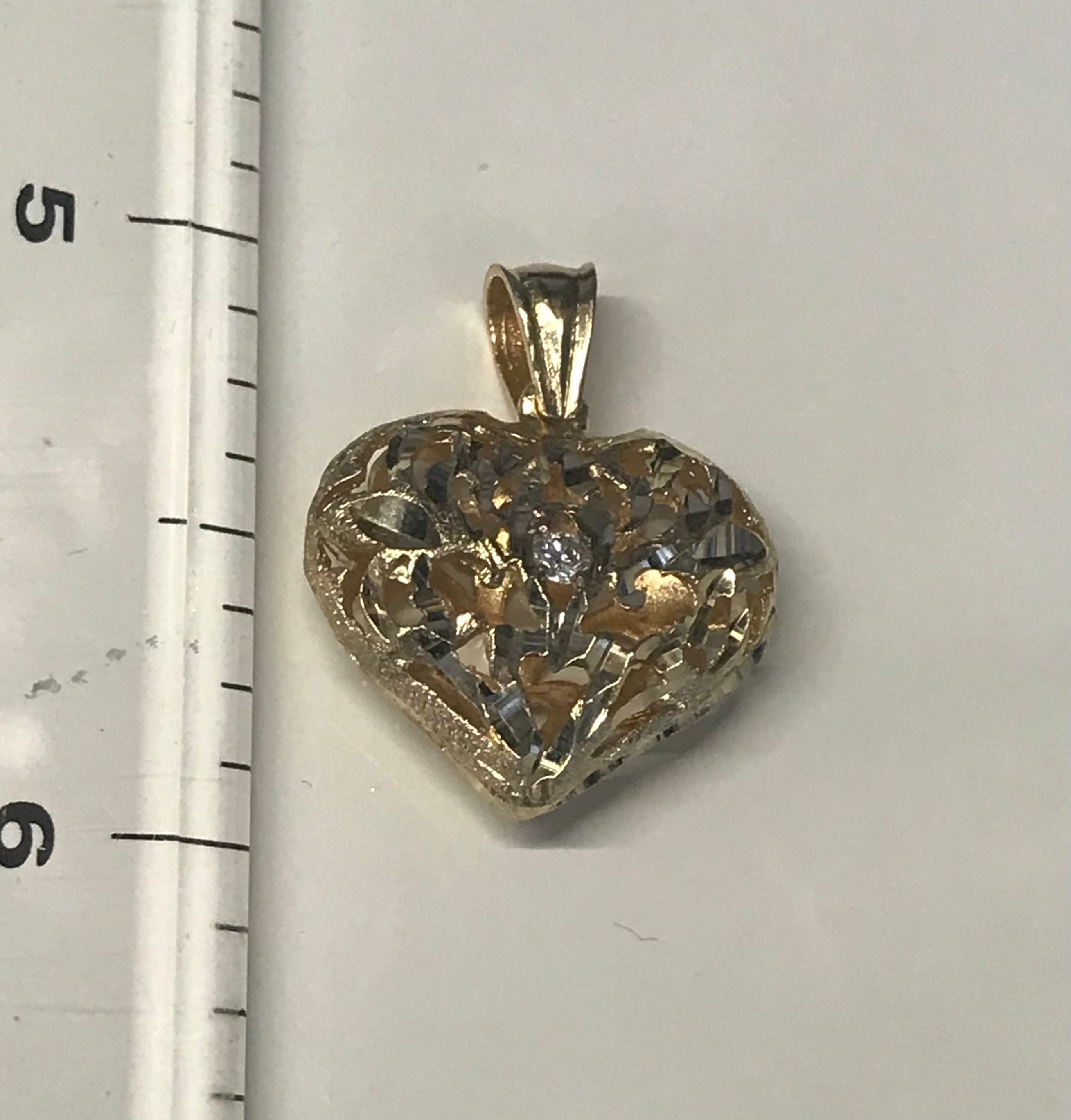 14k Puffy Gold Heart, Large Gold Heart, 1 Inch Open Gold Heart, 14 K ...