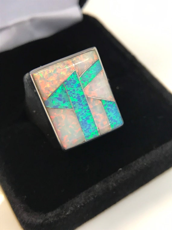 mens opal ring - Gem