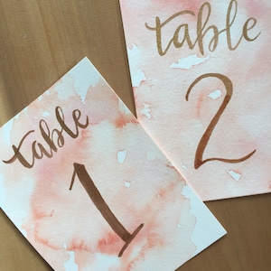 Custom Handwritten Table Cards - Watercolor or Ink - Etsy