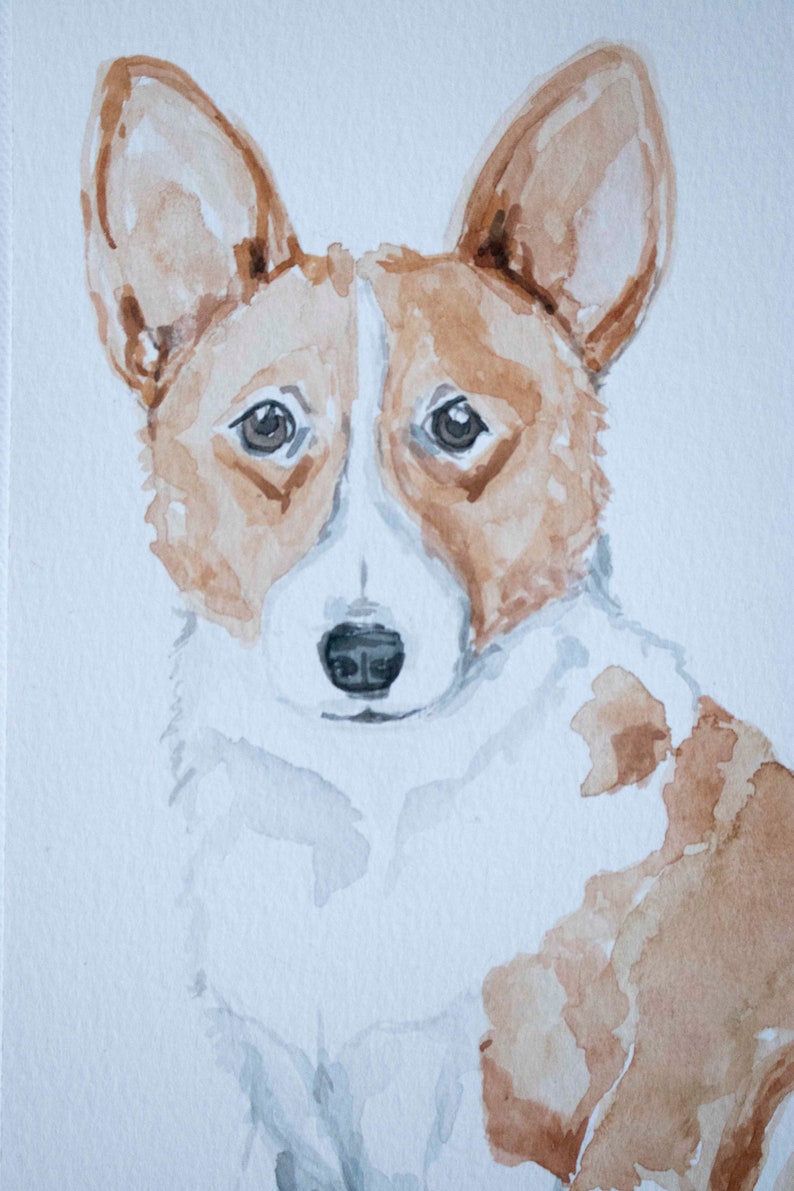 Corgi Pet Portraits Watercolor Painting - Etsy