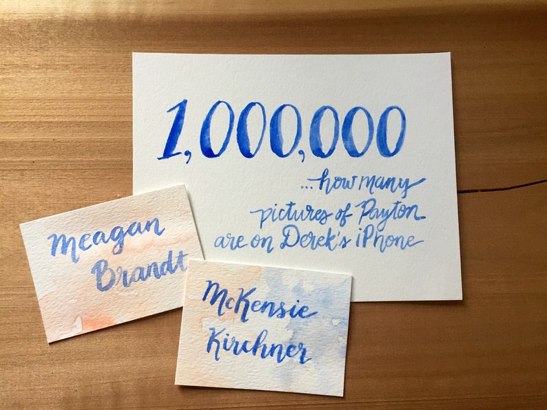 Custom Handwritten Table Cards - Watercolor or Ink - Etsy