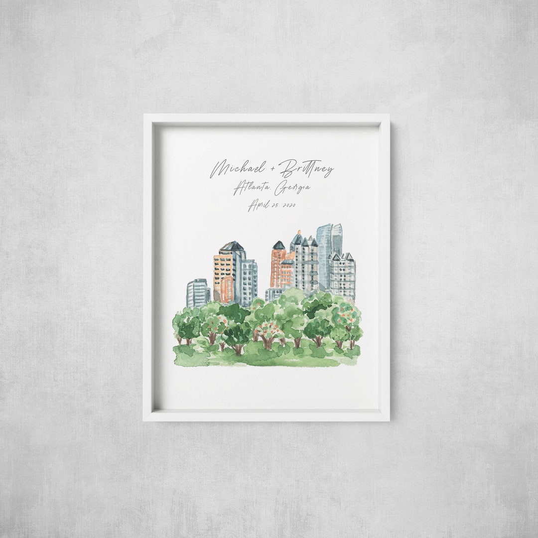 Watercolor + Ink Wedding Venue Portrait - Etsy