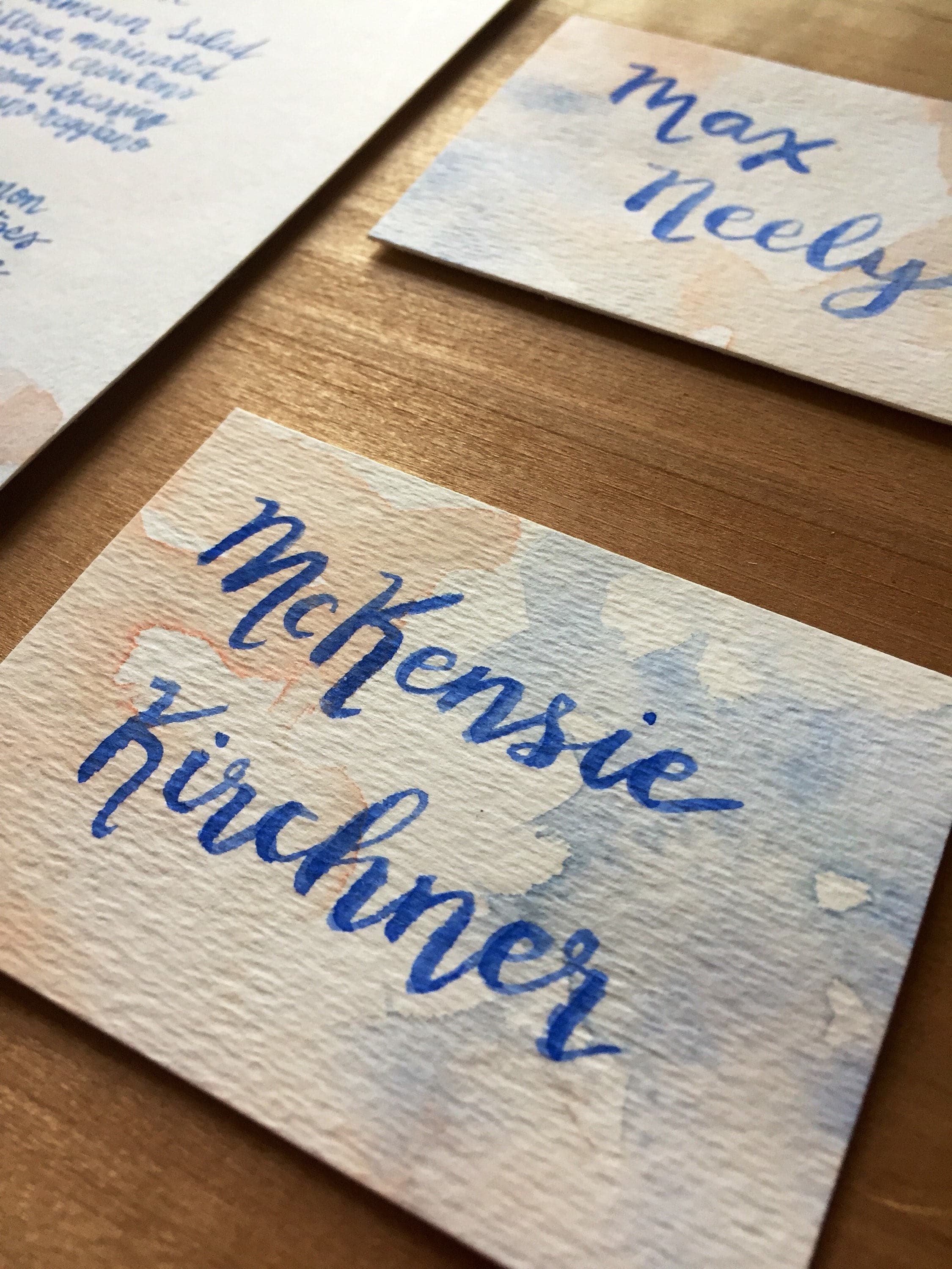 Custom Handwritten Table Cards Watercolor or Ink - Etsy