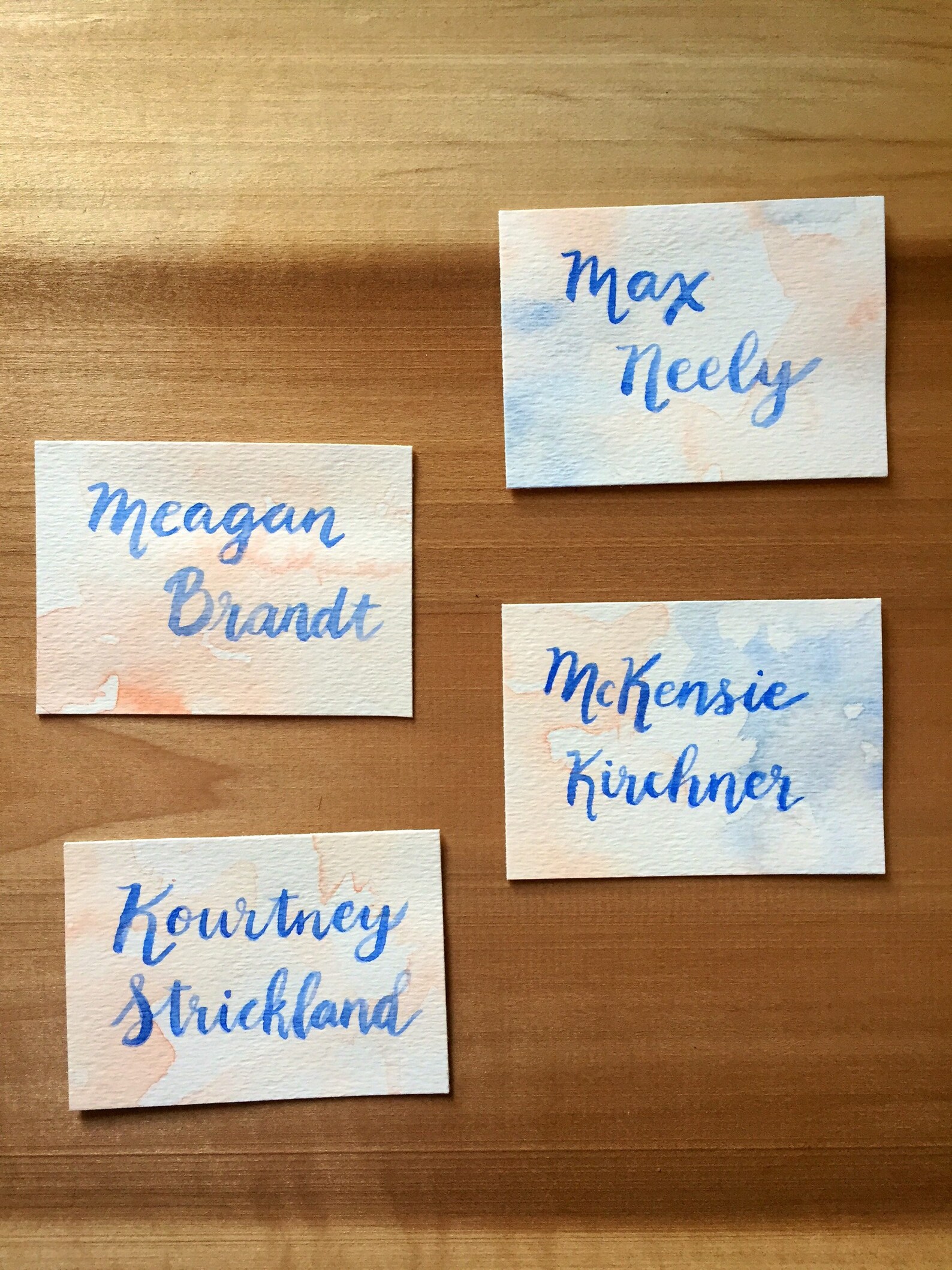 Custom Handwritten Table Cards Watercolor or Ink - Etsy